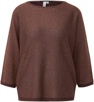 QS by s.Oliver 3/4 Arm-Pullover Strickpullover Pullover in Glitzeroptik
