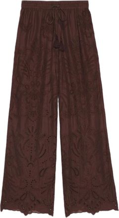 Ermanno Scervino Femme, Pantalons, Brun, Taille: 40 FR Wide Pantalons