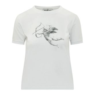 Fiorucci Popcorn Print Baby T-Shirt - - Tops - Damen - Wei&szlig; - L
