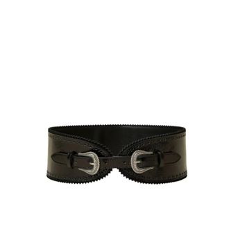 Twinset Schwarzer hoch taillierter Texan G&uuml;rtel - - Accessories - Damen - Schwarzk - S