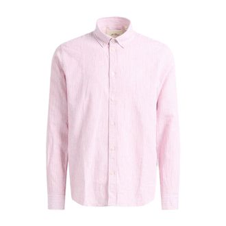 Les Deux Homme, Chemises, Rose, Taille: L Konrad Stripe Linen Shirt