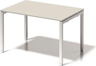 Bisley Cito Schreibtisch, 650-850 mm höheneinstellbares U-Gestell, Metall, Gw396 Dekor Grauweiß, Gestell Verkehrsweiß, 80 x 120 x 85 cm