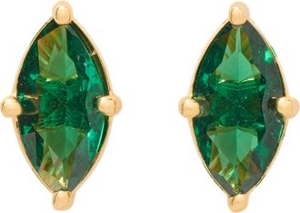 Kate Spade New York Signature Soritaire Studs, Emerald