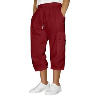 Generic Pantalon de jogging pour homme - Gris - Longueur 3/4 - Pantalon de loisirs baggy - Confortable - Pantalon de plage respirant - Pantalon de surv&ecirc;tement