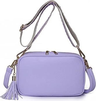 Generic Sac à bandoulière tendance pour femme - Plusieurs couleurs - Petit sac à bandoulière en cuir pour homme, violet, Taille unique