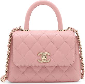 Chanel Pink Extra Mini Quilted Caviar Coco Top Handle Bag