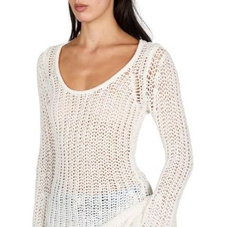 Topshop Pull &agrave; larges mailles en coton m&eacute;lang&eacute;