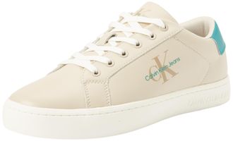 Calvin Klein Jeans Herren Cupsole Sneaker mit Logo, (Eggshell/Bright White/Fanfare), 45