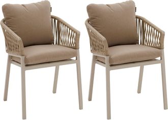 Hesperide 2er-Set Gartensessel in Oriengo Beige & Ton, rostbest&auml;ndiger, wasserabweisender Bezug, abnehmbare Kissen, M&ouml;bel f&uuml;r Terrasse und Balkon