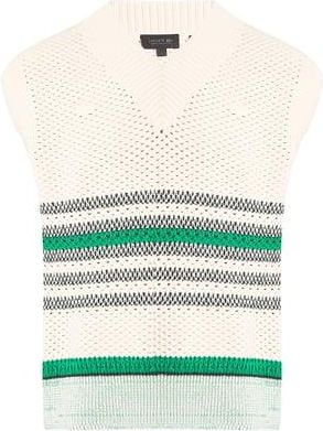 Lacoste Pull oversize col V en coton m&eacute;lang&eacute;