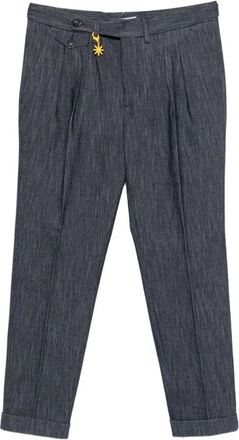 Manuel Ritz Homme, Pantalons, Bleu, Taille: 2XL Double Pleat Stretch Wool Flannel Pantalons