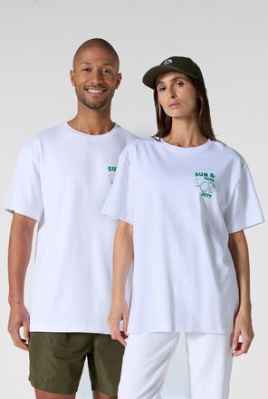 Jott T-shirt col rond mixte imprim&eacute; Blanc Samet - Taille XL