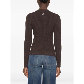 Seafarer Virgin Wool and Silk Ribbed Knit Sweater - Brown
