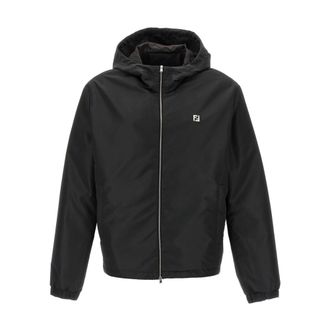 Fendi Herren, Jacken, Schwarzk, MGröße