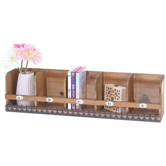 Mendler Mendler - tag&egrave;re murale HWC-A43, &eacute;tag&egrave;re &agrave; suspendre, bois massif de sapin, vintage, shabby 71x18x16cm
