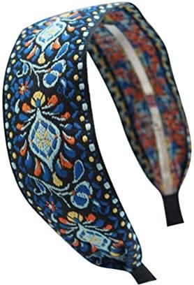 Onsoyours Bandeau Cheveux Femme Boho Bandeaux pour Les Femmes Fleur Vintage Imprim&eacute; Floral Tendance Serre T&ecirc;te Bandeaux pour Femme A Bleu Taille unique