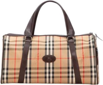 Burberry unisex, Pre-owned, Beige, Taille: ONE Size Pre-owned Haymarket Check Weekend Bag