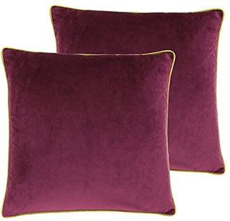 Riva Paoletti Meridian Twin Pack-Feder gef&uuml;llte Kissen, Polyester, Kastanienbraun/moos, 55 x 55cm, 2