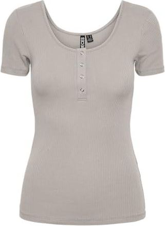 Pieces Pckitte Ss Top Noos Bc Femme T-shirt, Gris Argent&eacute;., XL