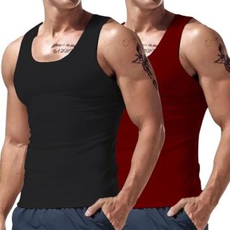 Generic Lot de 2 d&eacute;bardeurs pour homme - S&eacute;chage rapide - Couleur unie - Sans manches - Respirant - Pour la course &agrave; pied, la gym - Sans manches, l, 3XL
