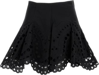 Charo Ruiz Ibiza Femme, Jupes, Noir, Taille: 40 FR Tiered Eyelet Lace Skirt