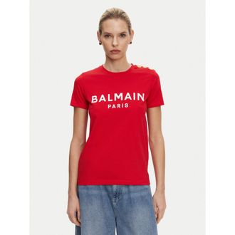 Balmain T-Shirt BF1EF005BB02 Rot Regular Fit