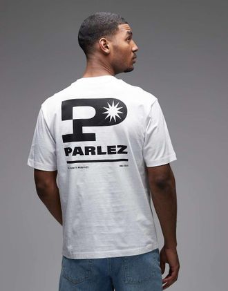 Parlez Clothing Complex - T-Shirt in Wei&szlig; mit Grafikprint auf dem R&uuml;cken