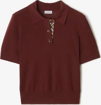 Burberry Poloshirt aus Wolle, Size: XS