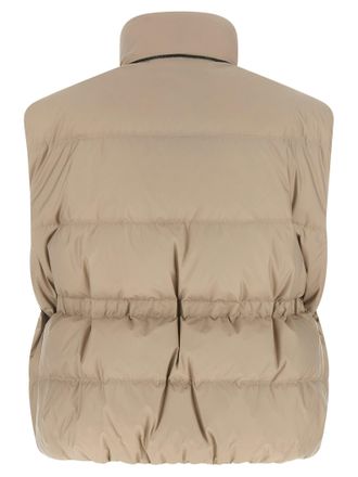 Brunello Cucinelli Womens Gray Polyester Sleeveless Jacket Clothing