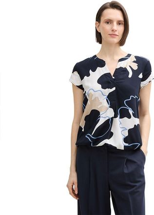 Tom Tailor Damen 1045238 Bluse, 37124 - Big Floral Shapes Design, 40 EU