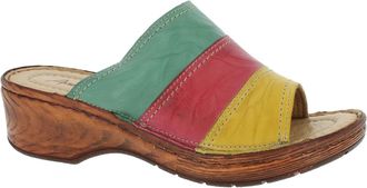 Andrea Conti Damen Pantolette, Zitrone/Koralle/grün, 38 EU