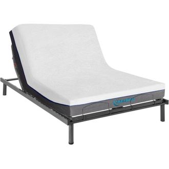 Vente-Unique Vente-unique - Lit &eacute;lectrique de relaxation lattes + matelas m&eacute;moire de forme - 140 x 200 cm - jimbaran ii de dreamea