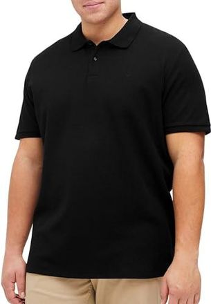Jack & Jones Male Plus Size Logo Poloshirt Jjeaustin Polo SS Noos Pls, Noir, 4XL Hommes