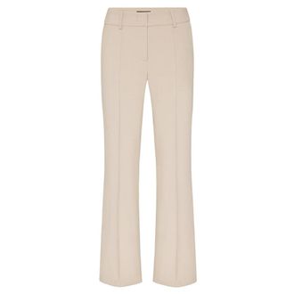 Cambio Weite Wollstrukturierte Hose - - Trousers - Damen - Beige - 3XL