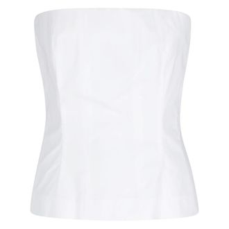 Federica Tosi Femme, Tops, Blanc, Taille: 36 FR Top Bustier en Popeline