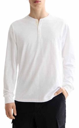 Scotch & Soda Herren Slub Shirt Ls Henley-Hemd, Bright White 101, L