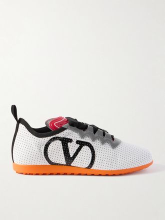 Valentino Garavani Chromathon Sneakers Aus Leder Mit Perforationen Und Logo-prints - Wei&szlig;