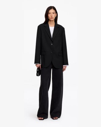 Arket Lockerer Blazer Aus Wollmischung -Schwarz