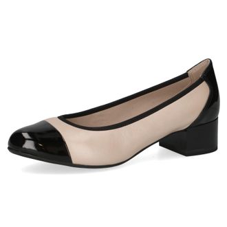 Caprice Comfort Damen Pumps Kleiner Absatz Elegant, Beige (Beige Comb), 38.5 EU