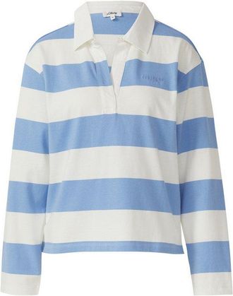s.Oliver Sweatshirt Sweatshirt Shirt im Polo-Stil mit Stickerei