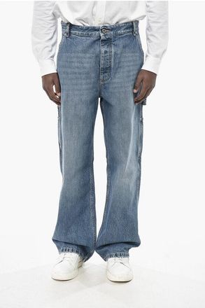 Bottega Veneta Wide-Fit Cargo Jeans With 25cm Logo Button size 50