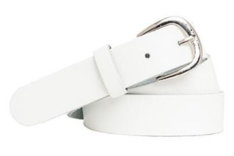 shenky Ceinture en cuir - plusieurs coloris disponibles - largeur 3 cm - blanc - tour de taille 100cm=longueur totale 115cm
