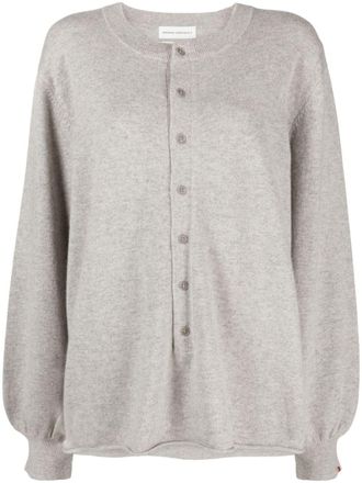 Extreme Cashmere cardigan en cachemire m&eacute;lang&eacute; &agrave; col rond - Gris