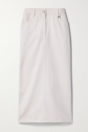 Brunello Cucinelli Jupe Midi En Serge De Coton - Blanc cass&eacute;