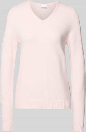 Vila Regular Fit Longsleeve aus Viskose in Strick-Optik Modell Viril