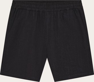 Knowledge Cotton Apparel Damen vegan Shorts Posey Weit Leinen Mix Schwarz Jet