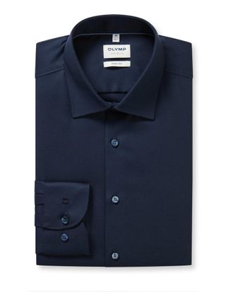 Olymp Level Five, Body Fit, strukturiertes Hemd mit Kentkragen, Extralang in