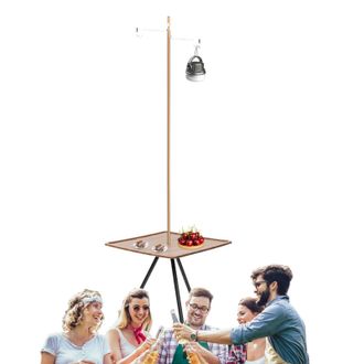 Generic Klappbarer Strandtisch, kleiner Campingtisch | Tragbarer Campingtisch mit Lichtst&auml;nder, kleiner Campingtisch im Freien zum Angeln, Zeichnen und Campen