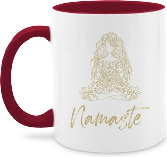 Shirtracer Tasse Tassen 325ml - Namaste Yoga Spiritual Mandala - 325 ml - Bordeauxrot - meditations yoga-tasse joga wellness teetasse yoga+tasse meditation tee g