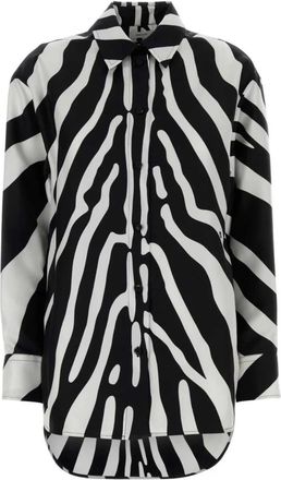 Ferragamo Femme, Blouses et Chemises, Multicolore, Taille: 44 FR Chemise en soie imprim&eacute;e